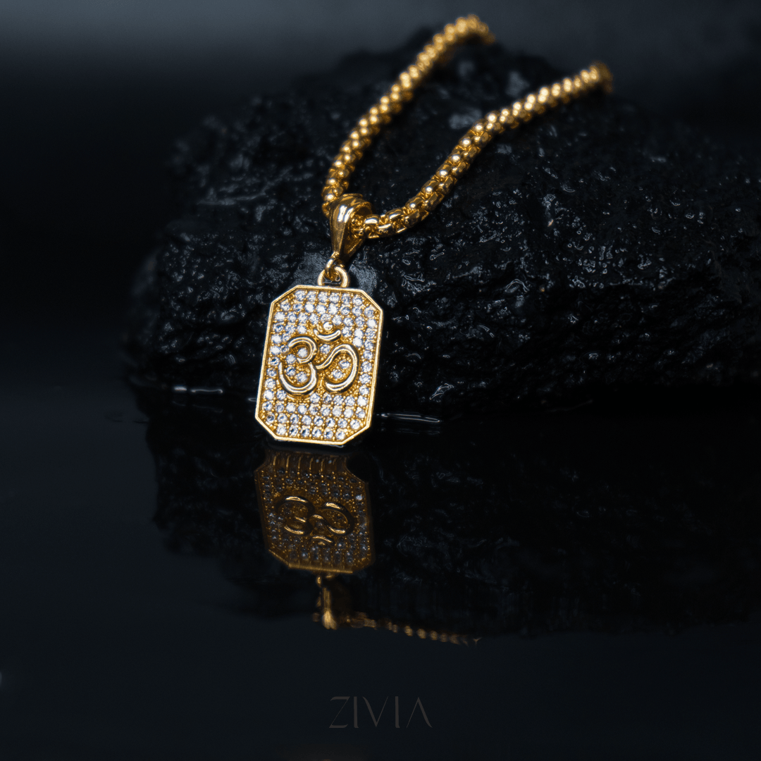 Premium Aum Diamond Pendant and chain with Gold Plated – Zivia