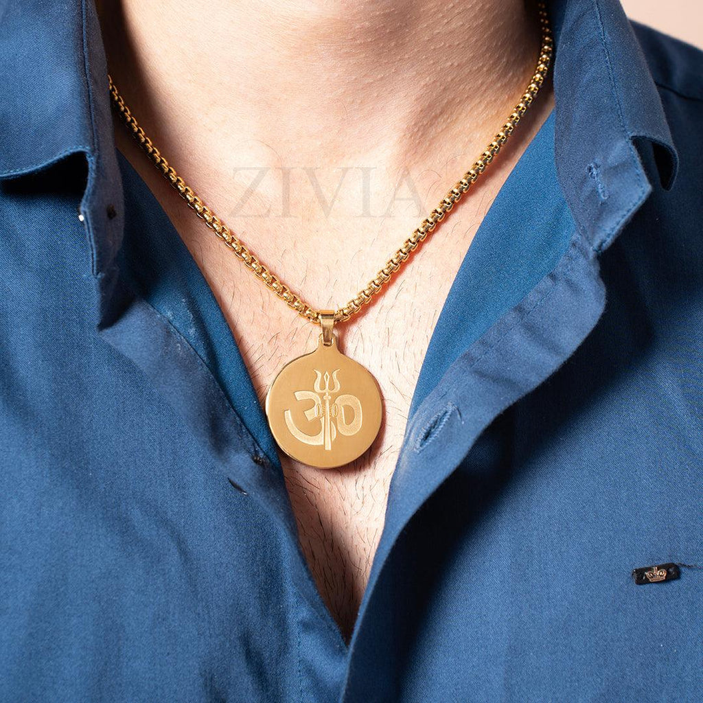 18k Trishul Om Pendant with Chain – Zivia